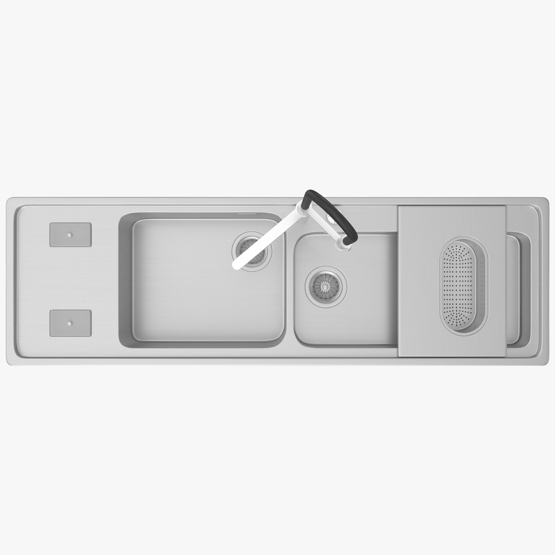 3D Kitchen Sink Alpes-Inox With Ono Touch Light Pro By KWC Tap ...