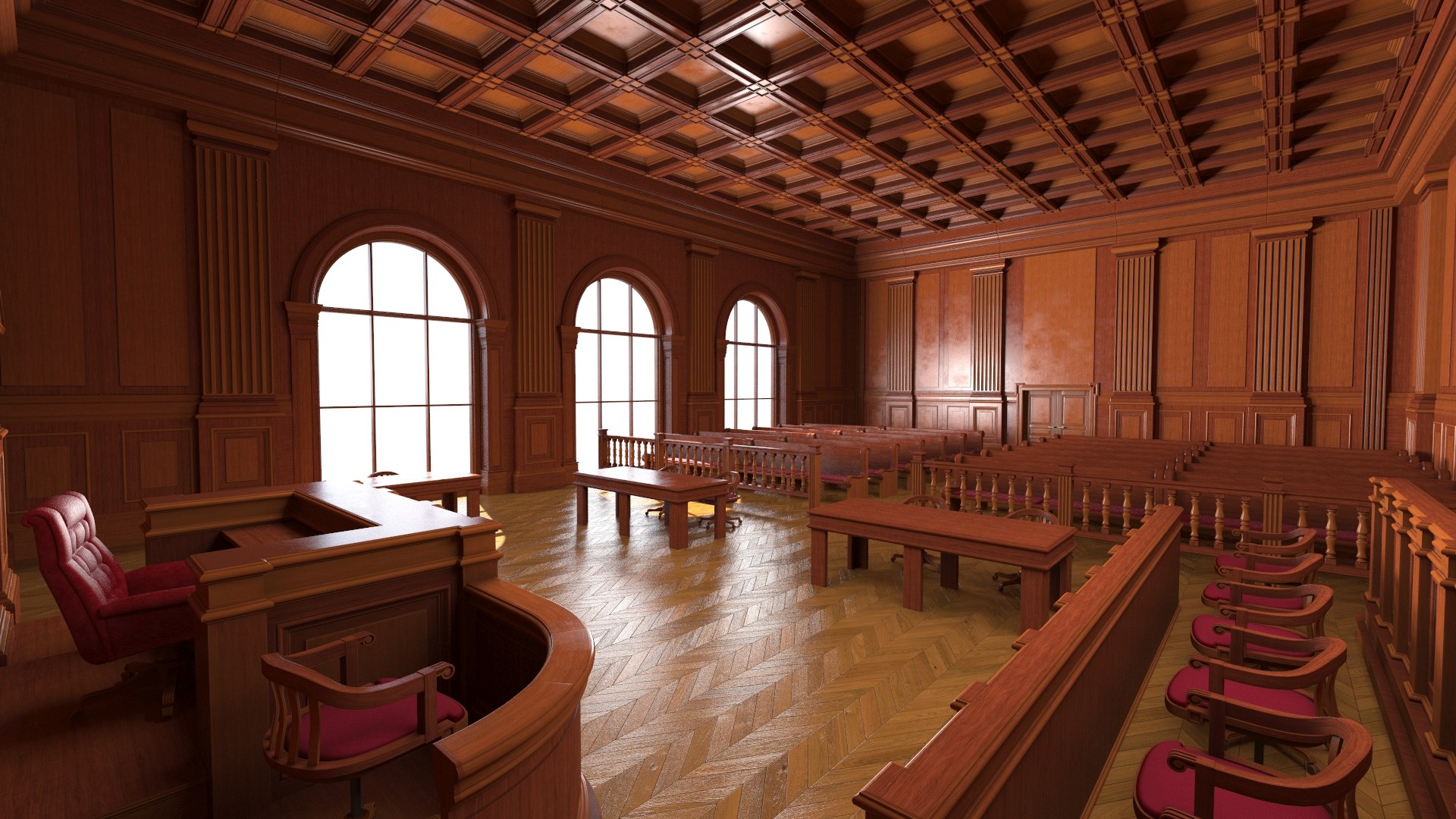 3D courtroom interior - TurboSquid 1520851