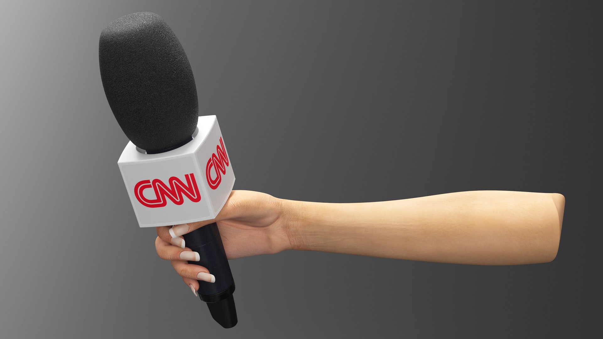 CNN Reporter Hand With Microphone 3D Model - TurboSquid 2167657