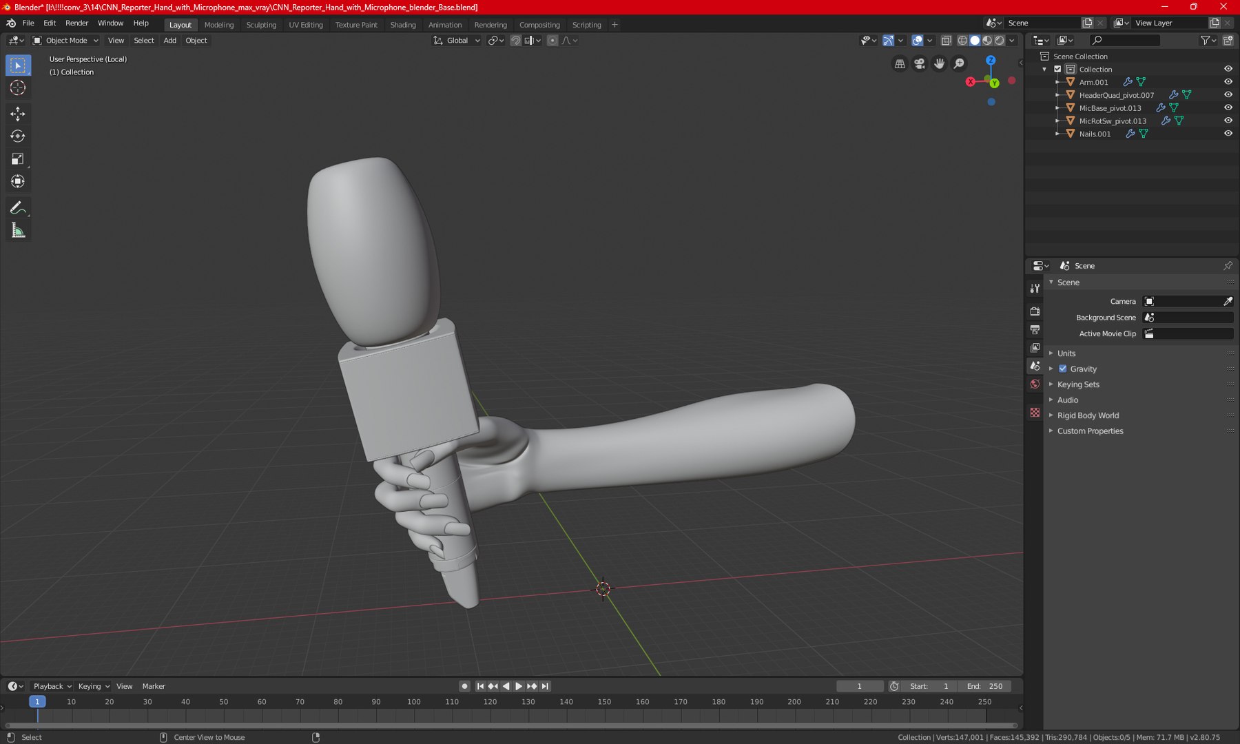 CNN Reporter Hand with Microphone 3D model - TurboSquid 2167657