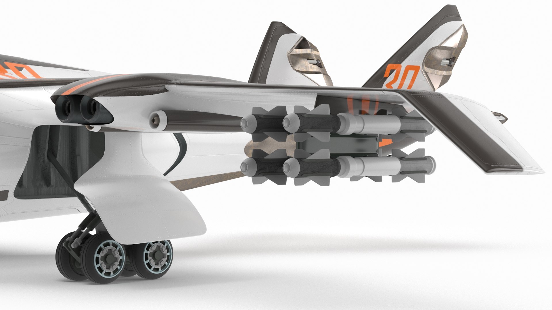 Futuristic Military Fighter Jet White Rigged Model - TurboSquid 2312455