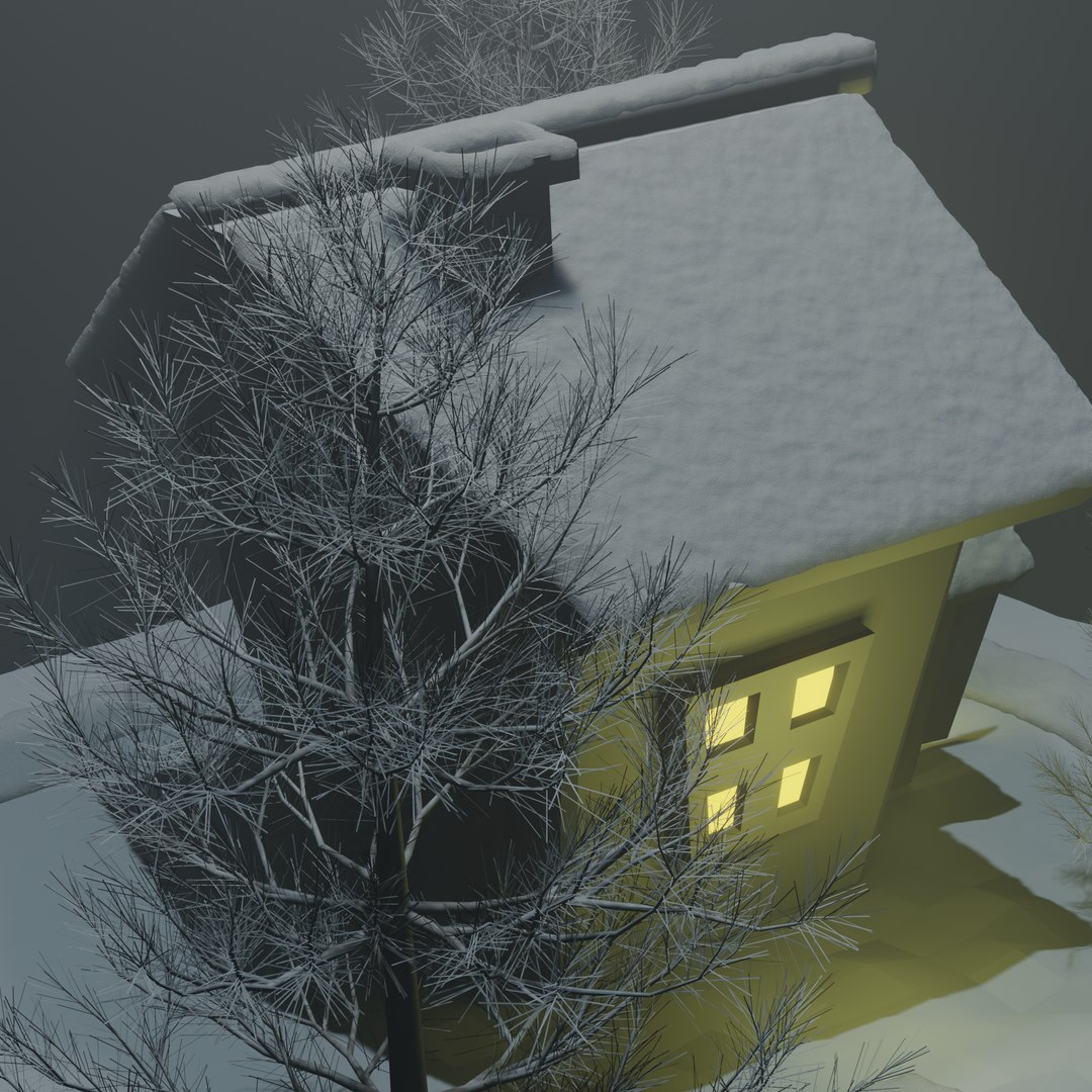 Snowy winter house 3D model - TurboSquid 1925728