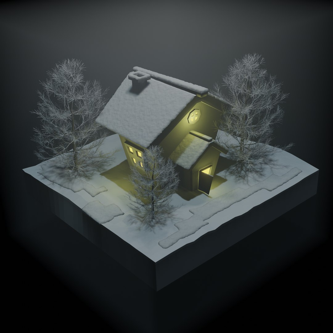 Snowy winter house 3D model - TurboSquid 1925728