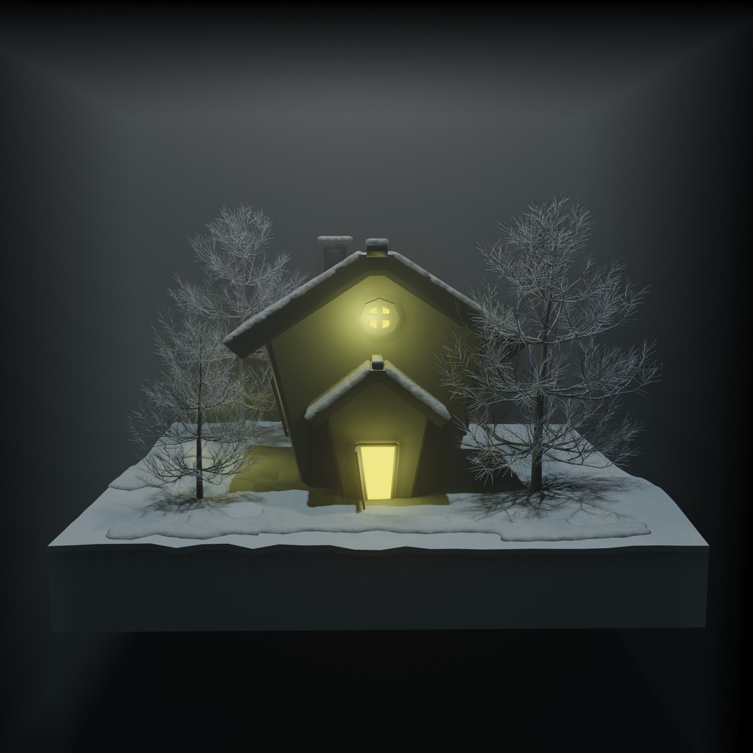 Snowy winter house 3D model - TurboSquid 1925728