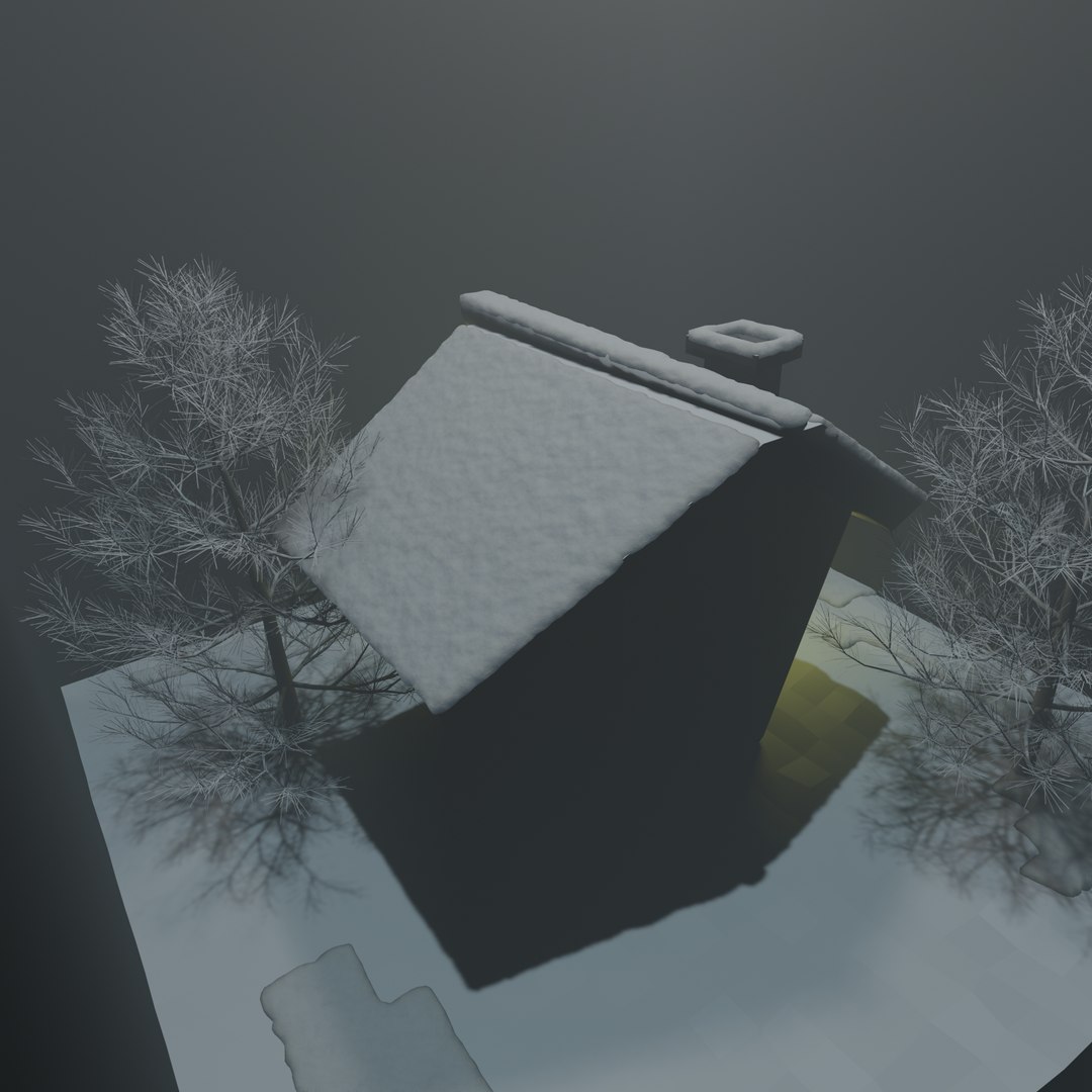 Snowy winter house 3D model - TurboSquid 1925728
