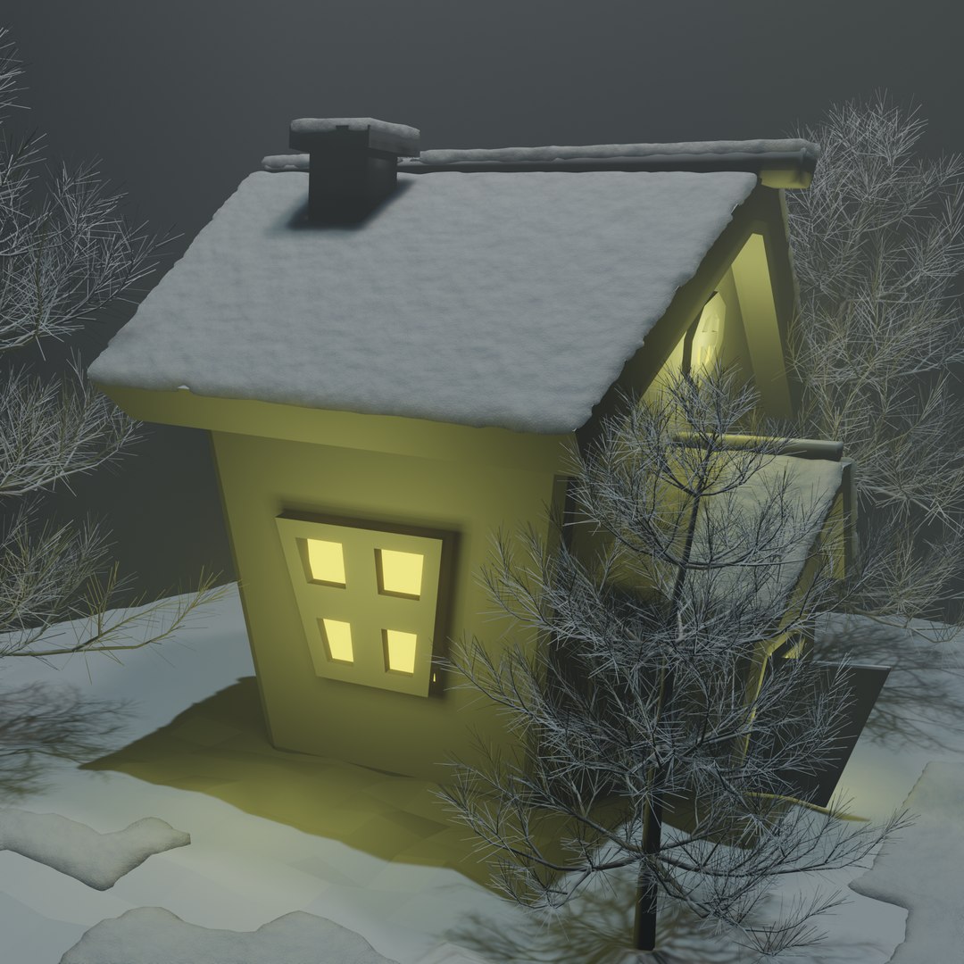 Snowy winter house 3D model - TurboSquid 1925728