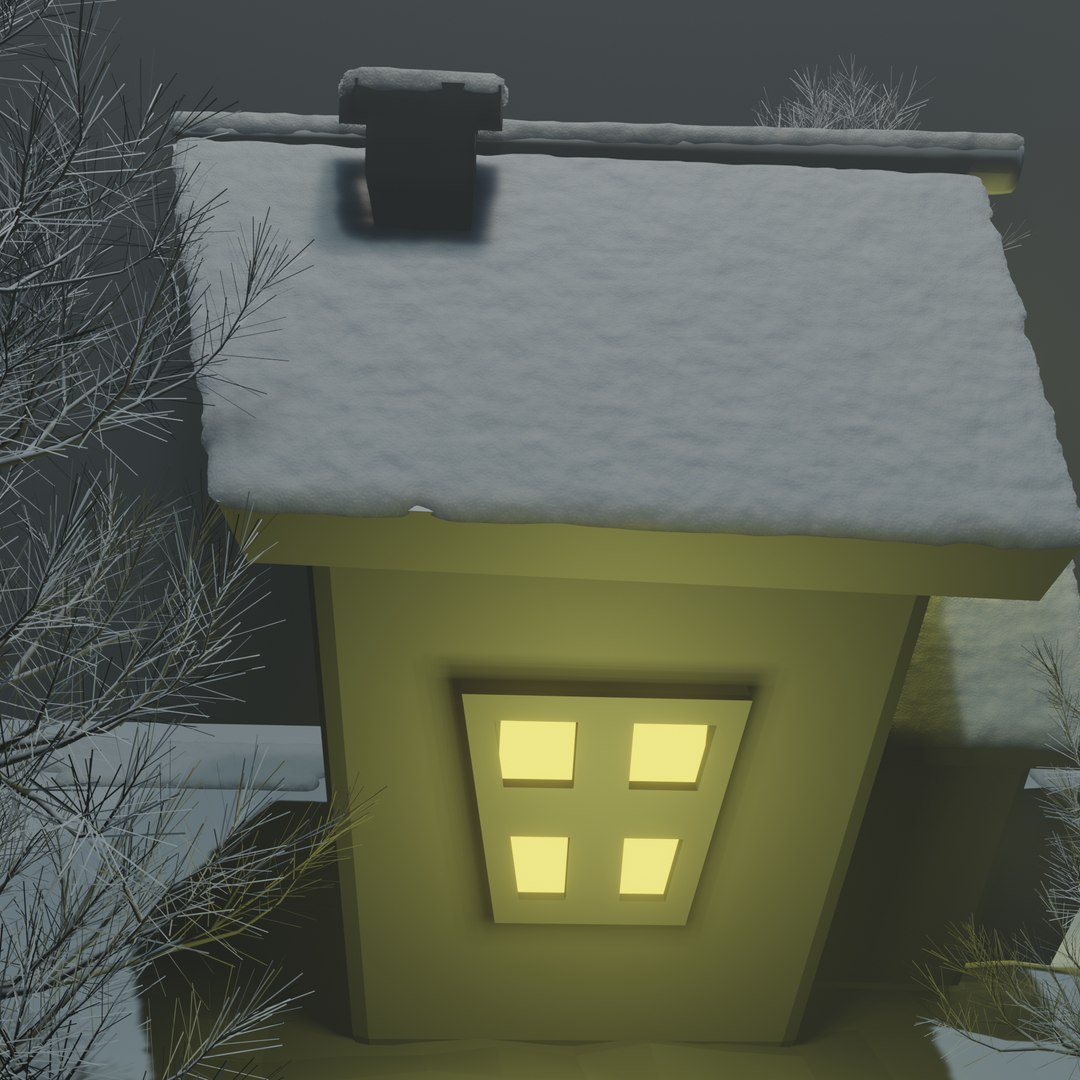 Snowy winter house 3D model - TurboSquid 1925728