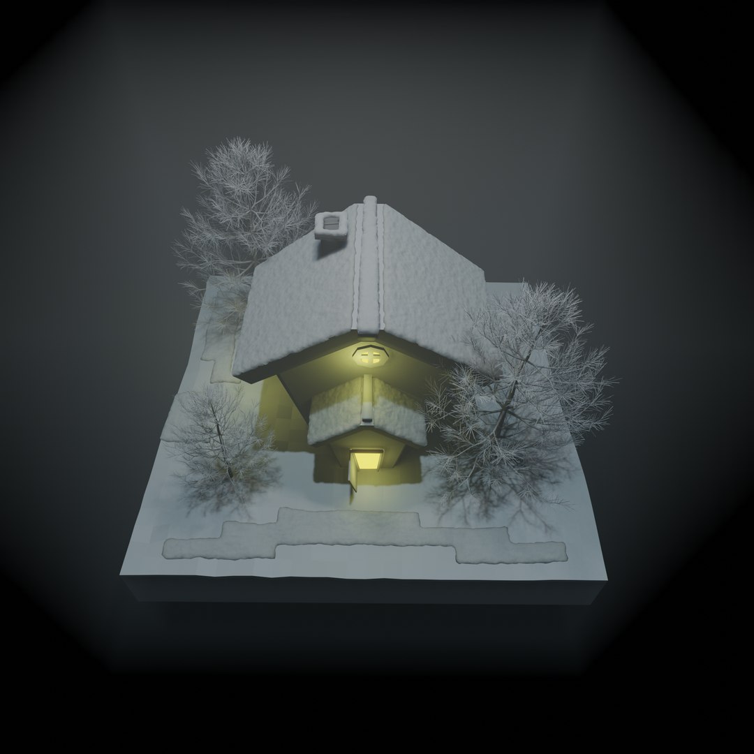 Snowy winter house 3D model - TurboSquid 1925728