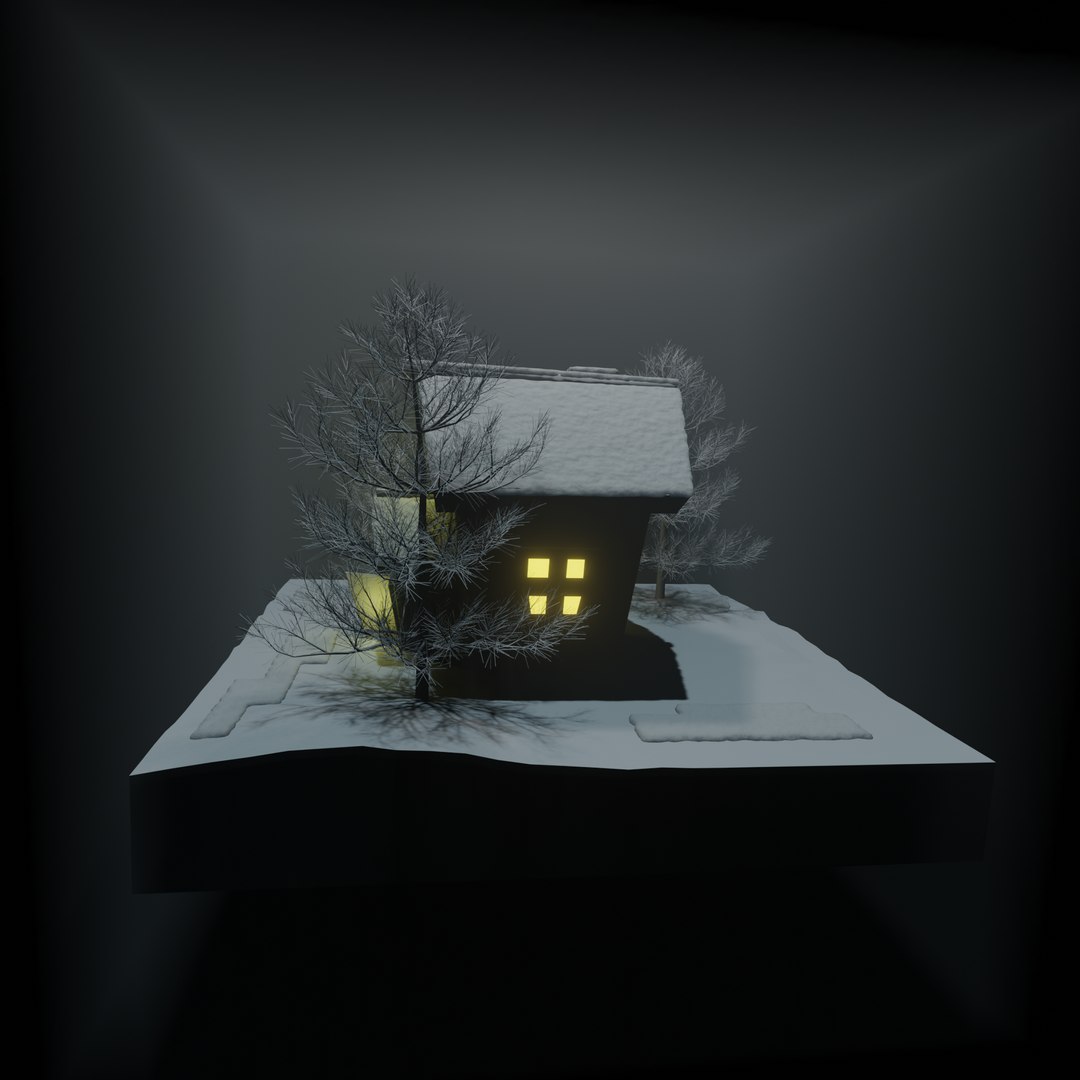 Snowy winter house 3D model - TurboSquid 1925728