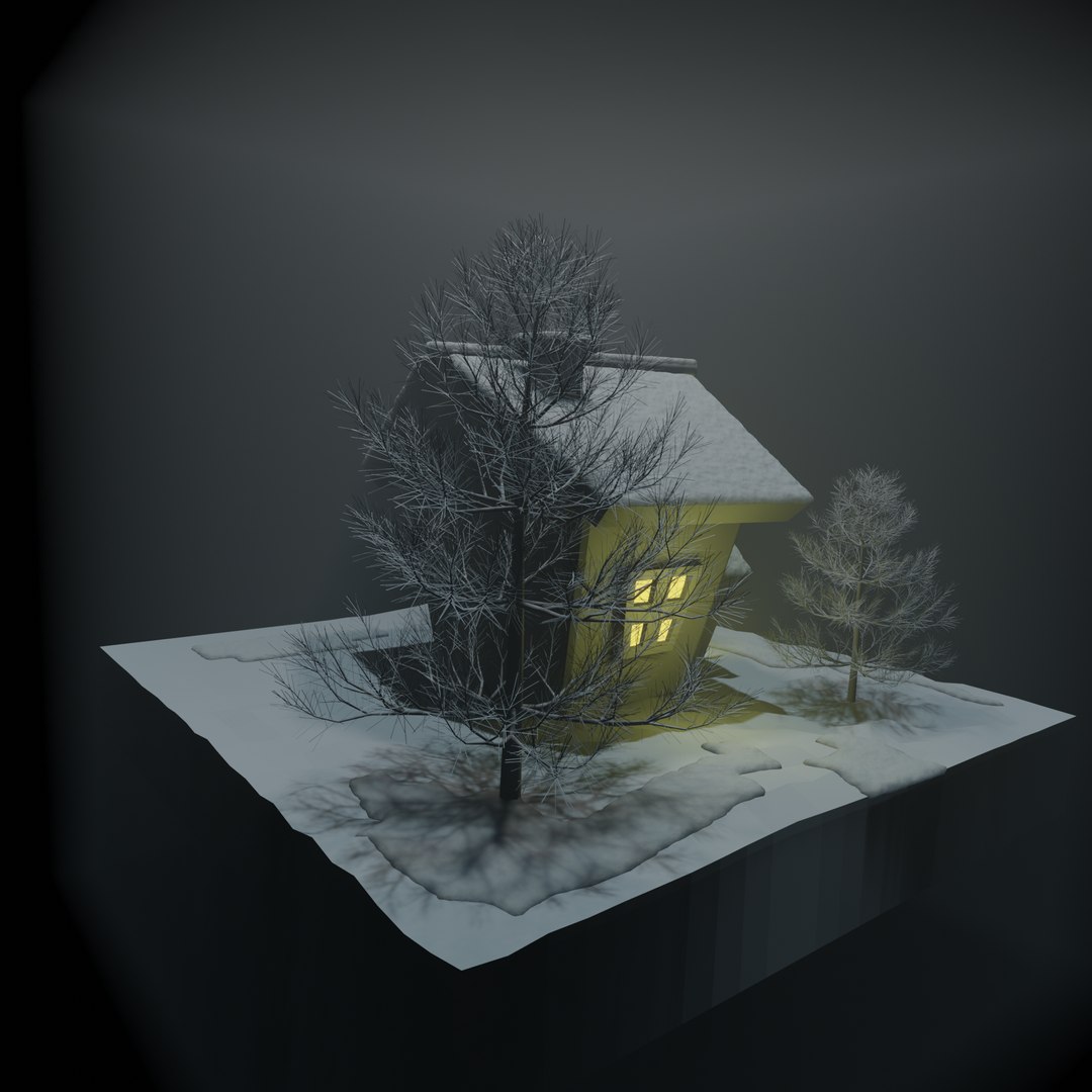 Snowy winter house 3D model - TurboSquid 1925728