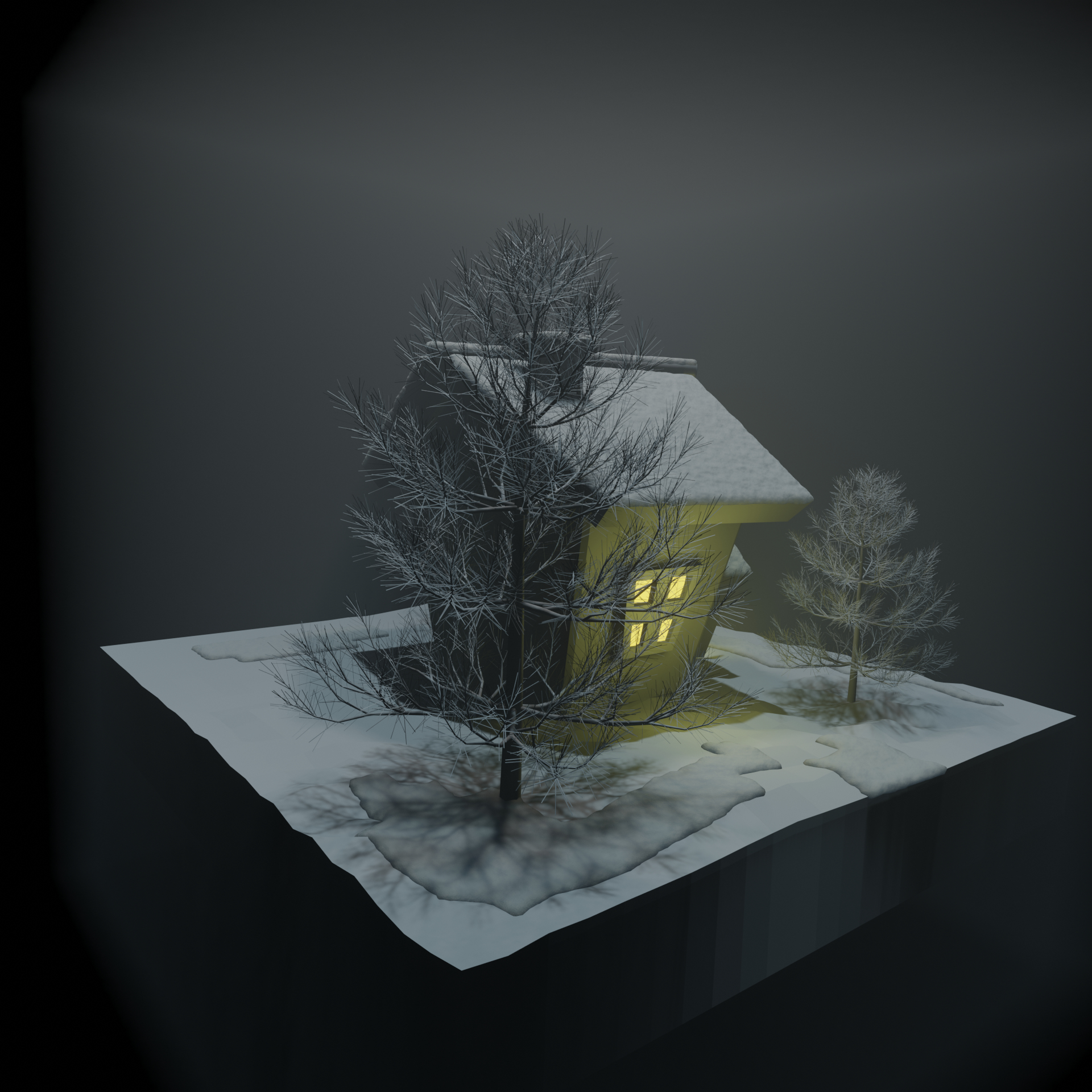 Snowy winter house 3D model - TurboSquid 1925728