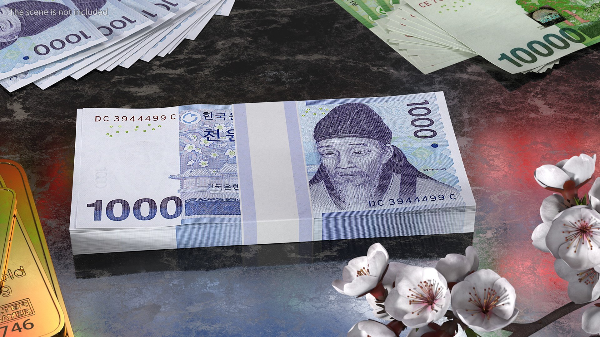 3D Model South Korean 1000 Won Banknote Bundle - TurboSquid 1730039