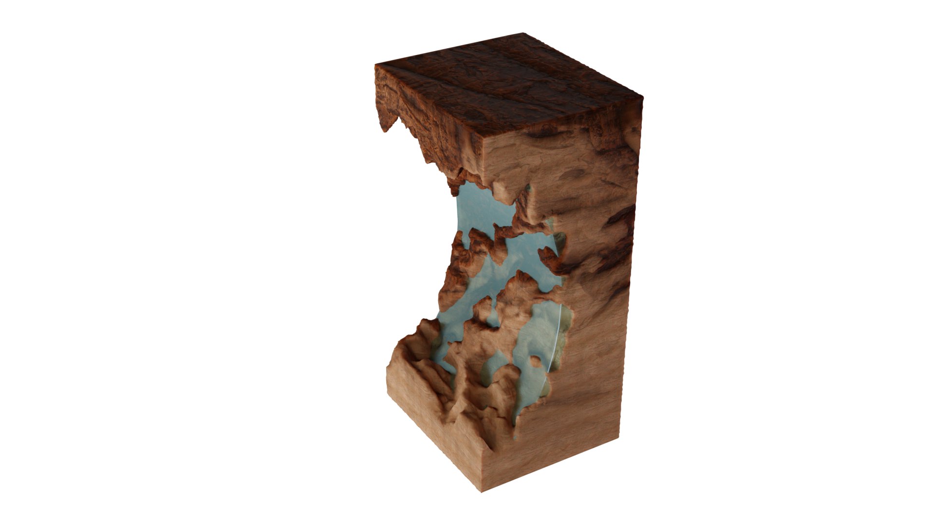 Modern artistic curved wood and resin Wall panel Module 3D model ...