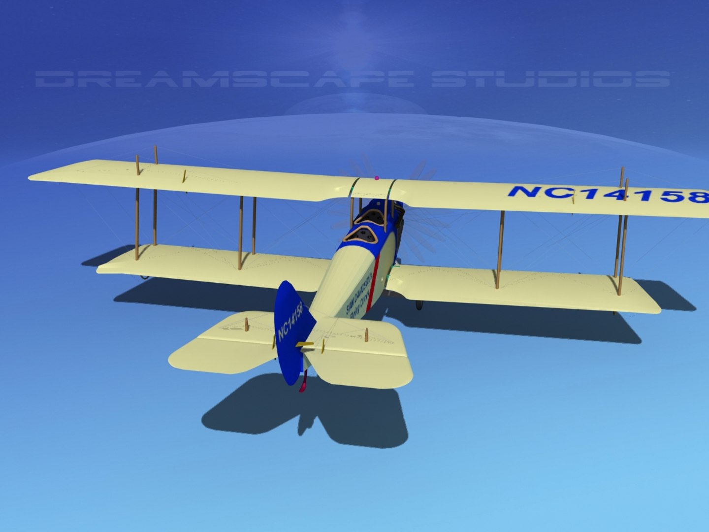 Cockpit Curtiss Jenny 3d Model