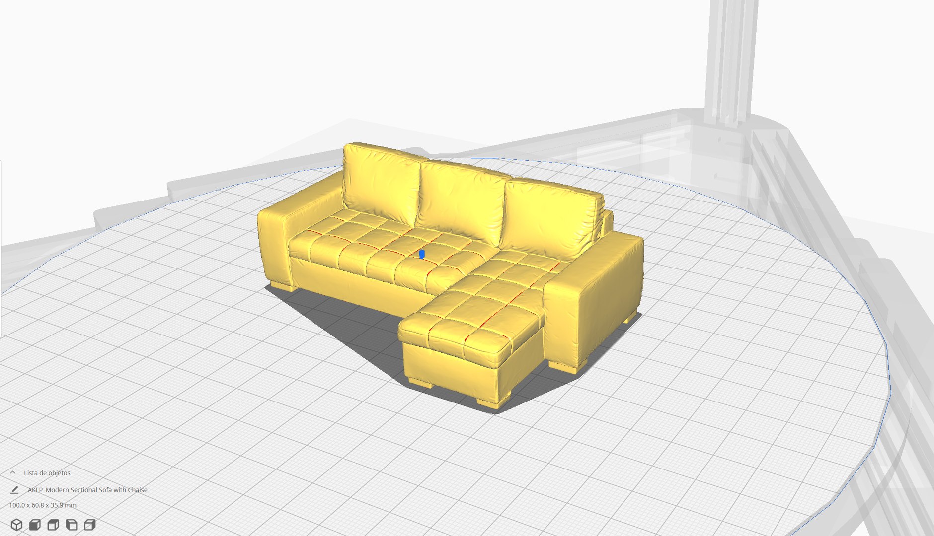 Modern Sectional Sofa With Chaise - High-Poly Realistic 3D Model 3D Print Model Model ...
