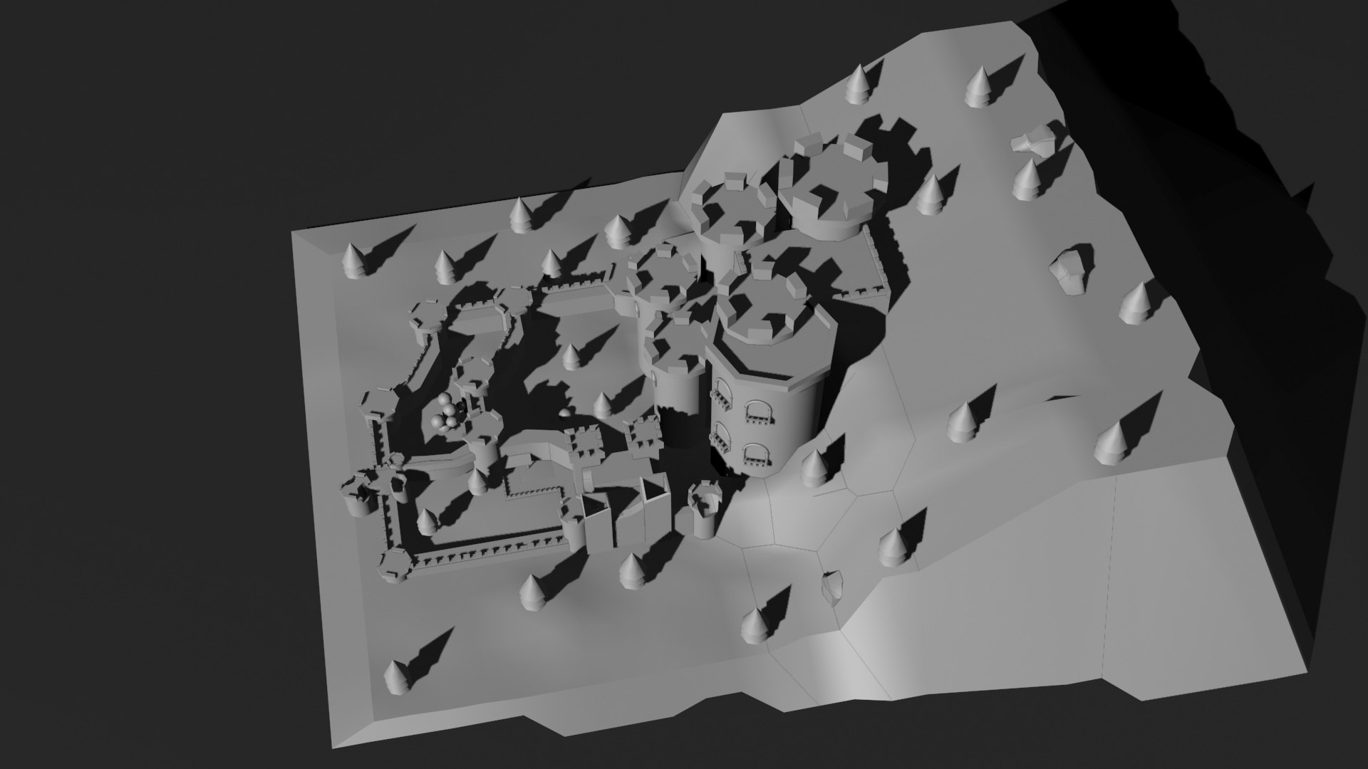 Low Poly Castle - Mountain Castle - Low-poly 3D Model Model ...