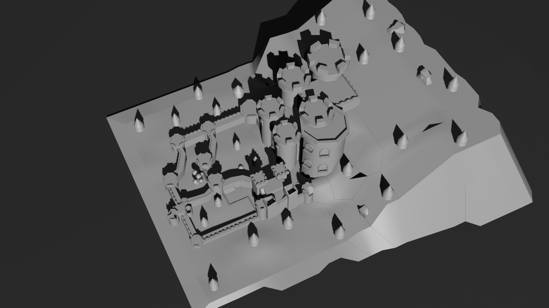 Low Poly Castle - Mountain Castle - Low-poly 3D Model Model ...