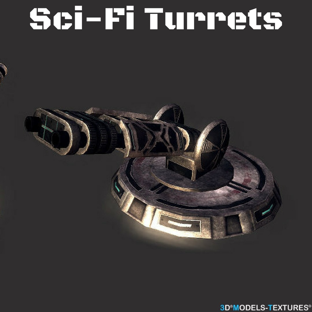 3D Sci-fi Turrets - TurboSquid 1210672
