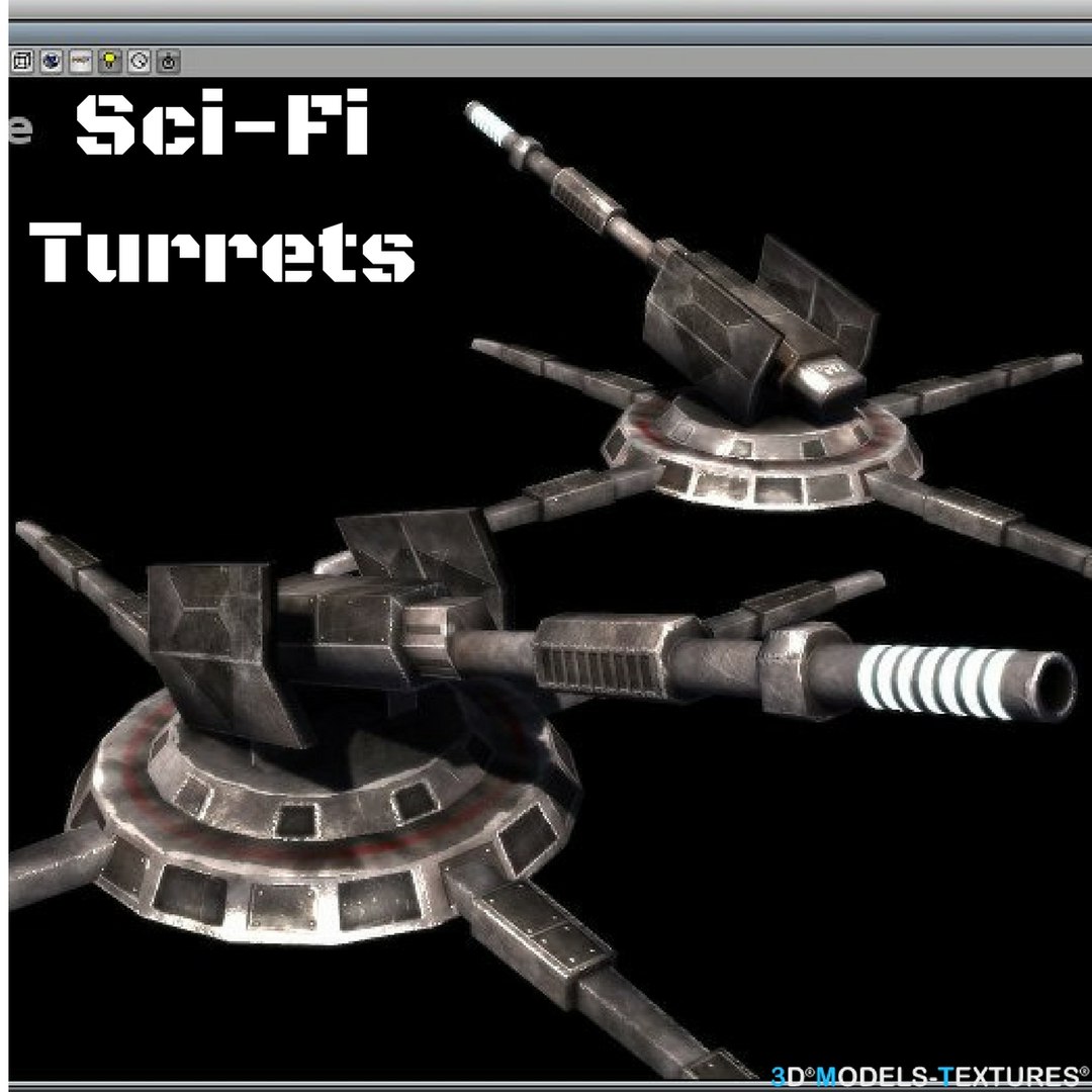 3D Sci-fi Turrets - TurboSquid 1210672