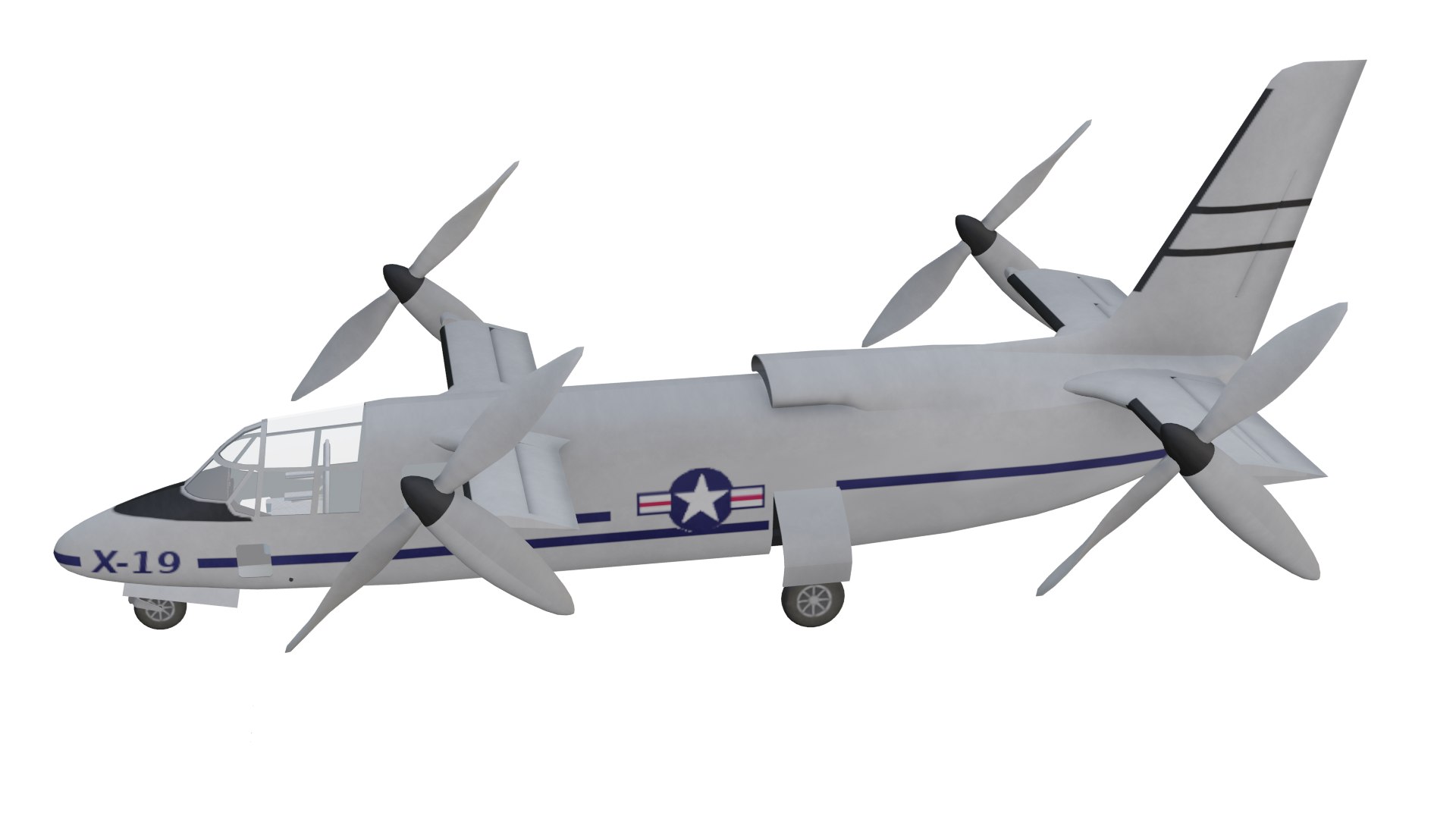 Curtiss Wright X-19 3D Model - TurboSquid 2349795