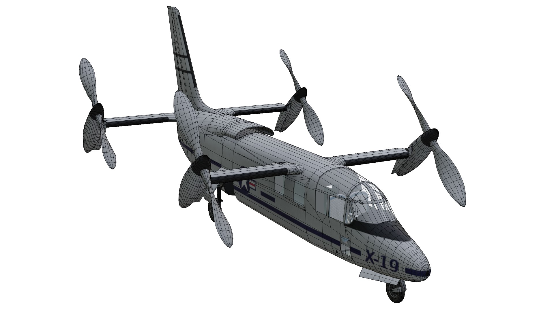 Curtiss Wright X-19 3D Model - TurboSquid 2349795