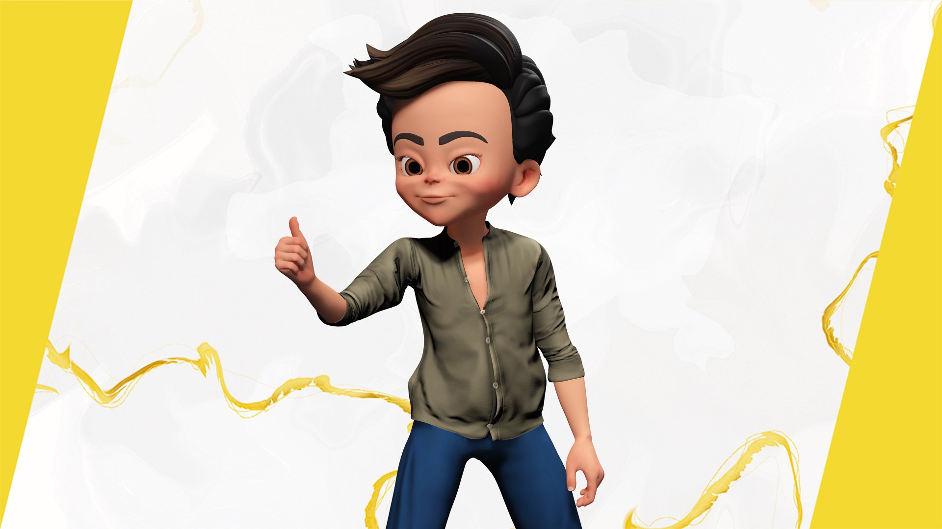 3D Energetic 3D Cartoon Boy Character Rigged Adventurous Model ...