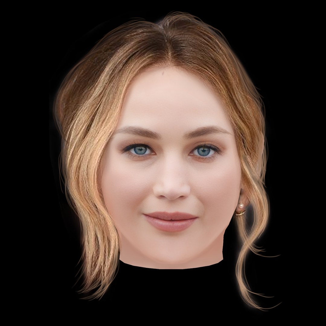 Jennifer Lawrence Head - Low Poly Head For Game - No Hair 3D ...