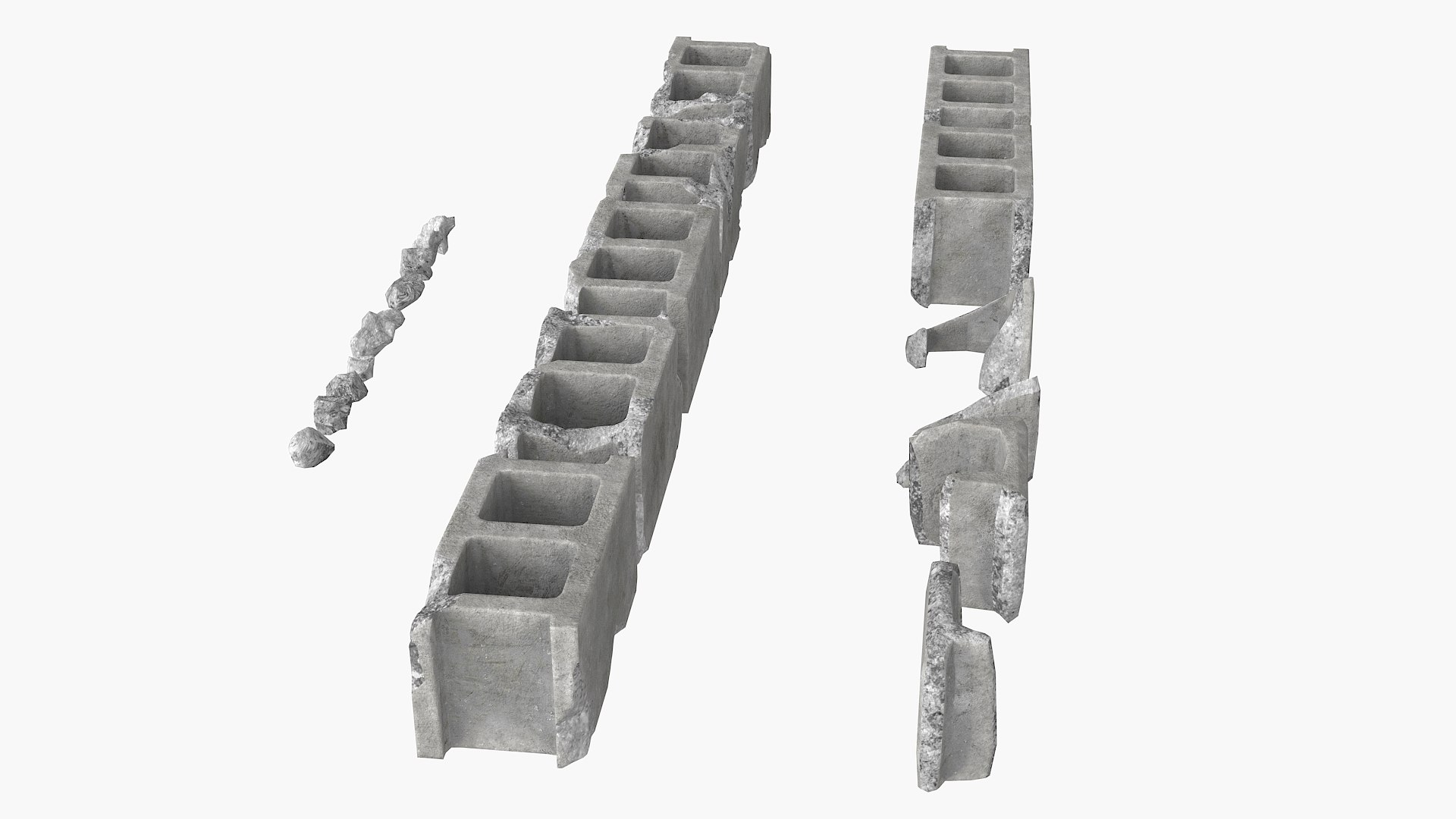 Concrete Block Debris Set 3D model - TurboSquid 2134786