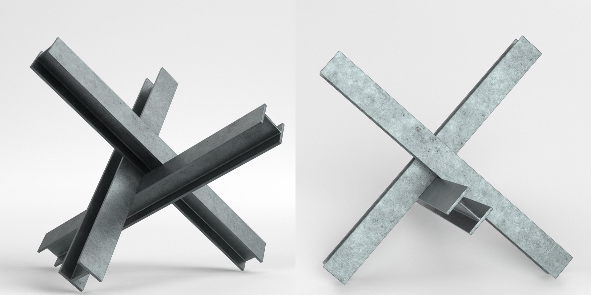 3D Czech Hedgehog Anti-tank Obstacle 3 - TurboSquid 2121157