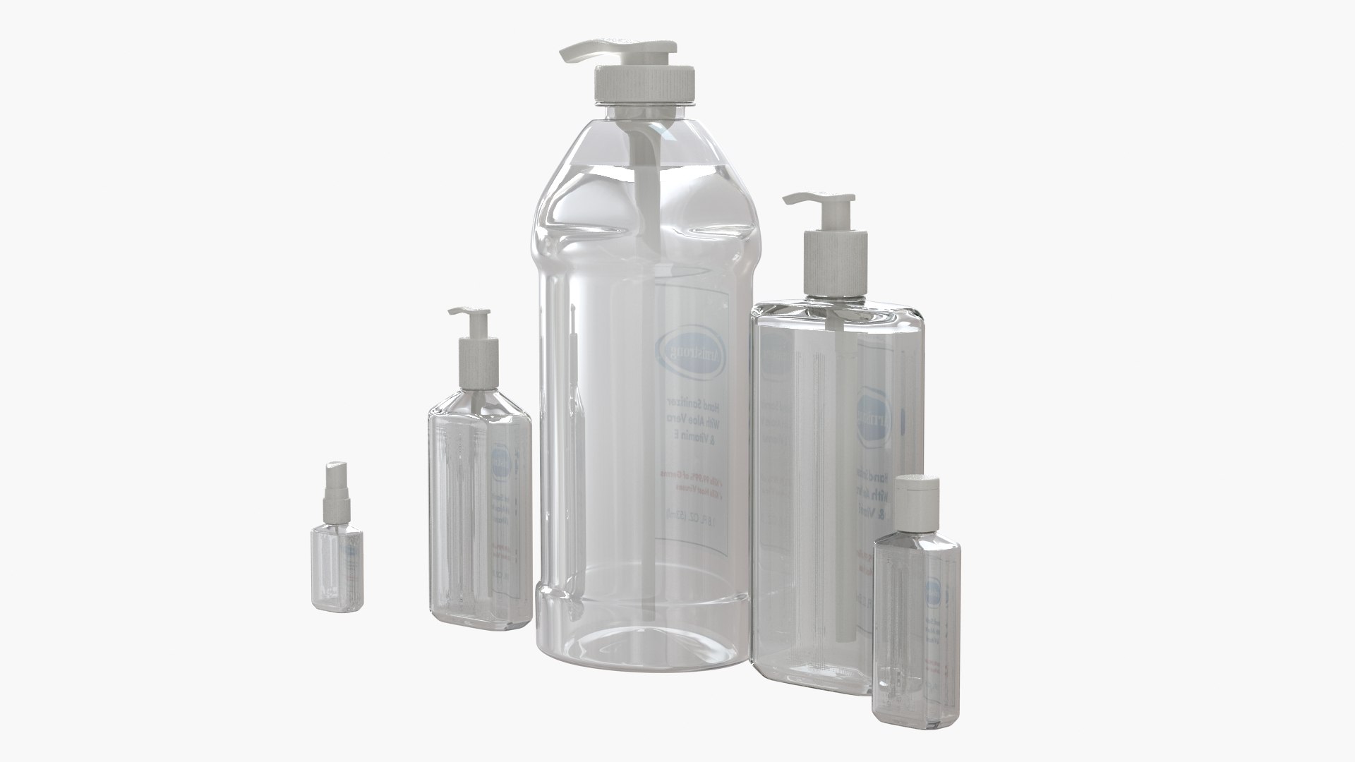 3D Model Bottles With Antiseptic Disinfectant Low-poly - TurboSquid 1951108