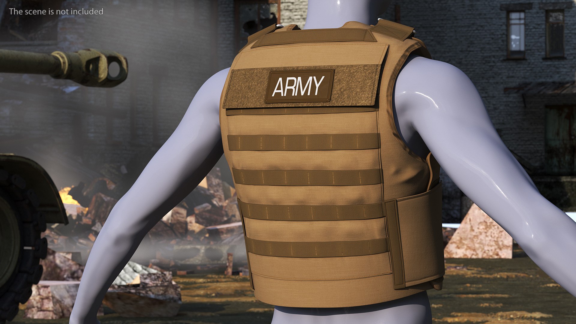 Desert Army Body Armor Carrier Model - TurboSquid 2097776