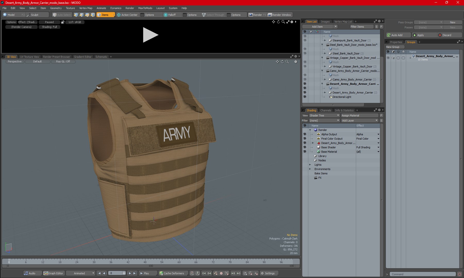 Desert Army Body Armor Carrier model - TurboSquid 2097776