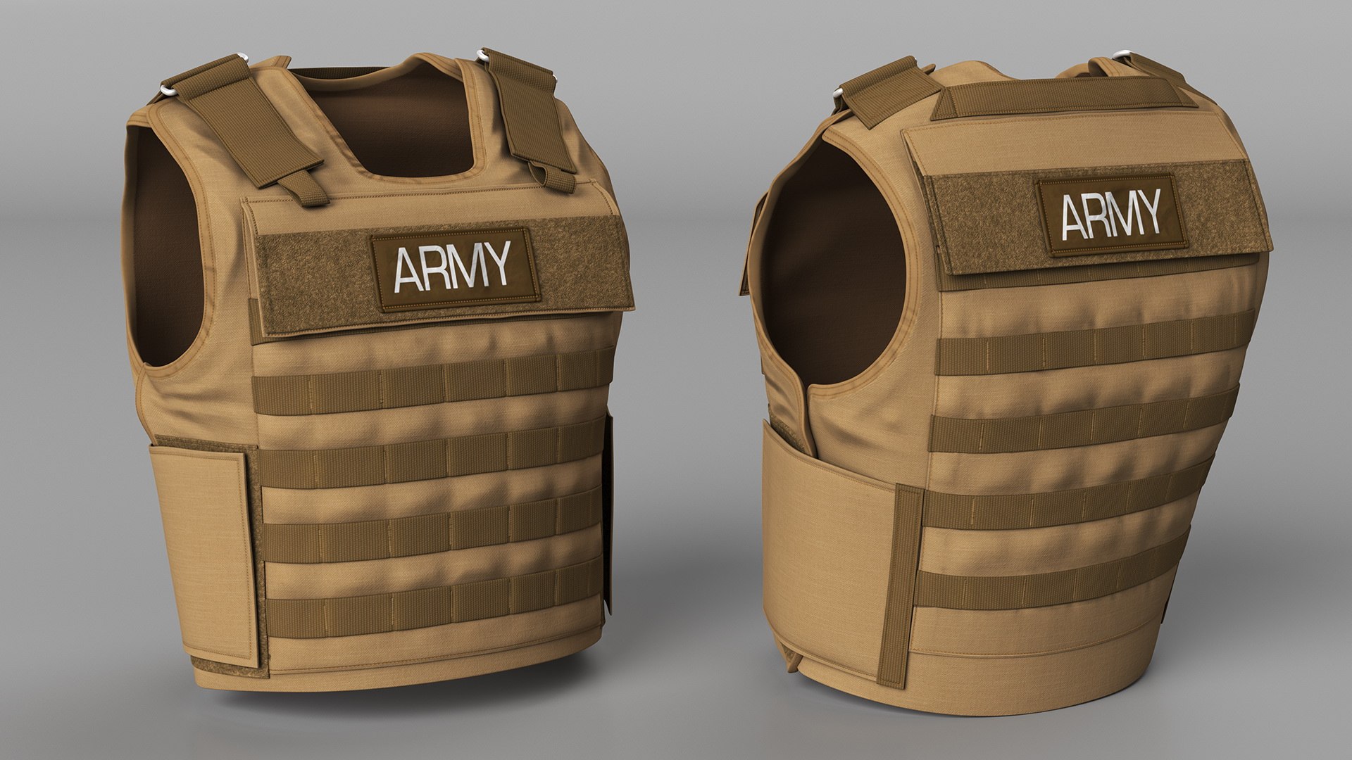 Desert Army Body Armor Carrier Model - TurboSquid 2097776