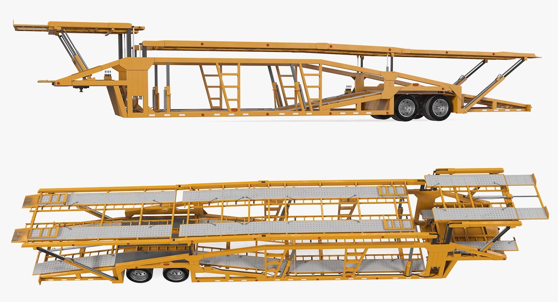 3D model car hauler trailer rigged - TurboSquid 1396101