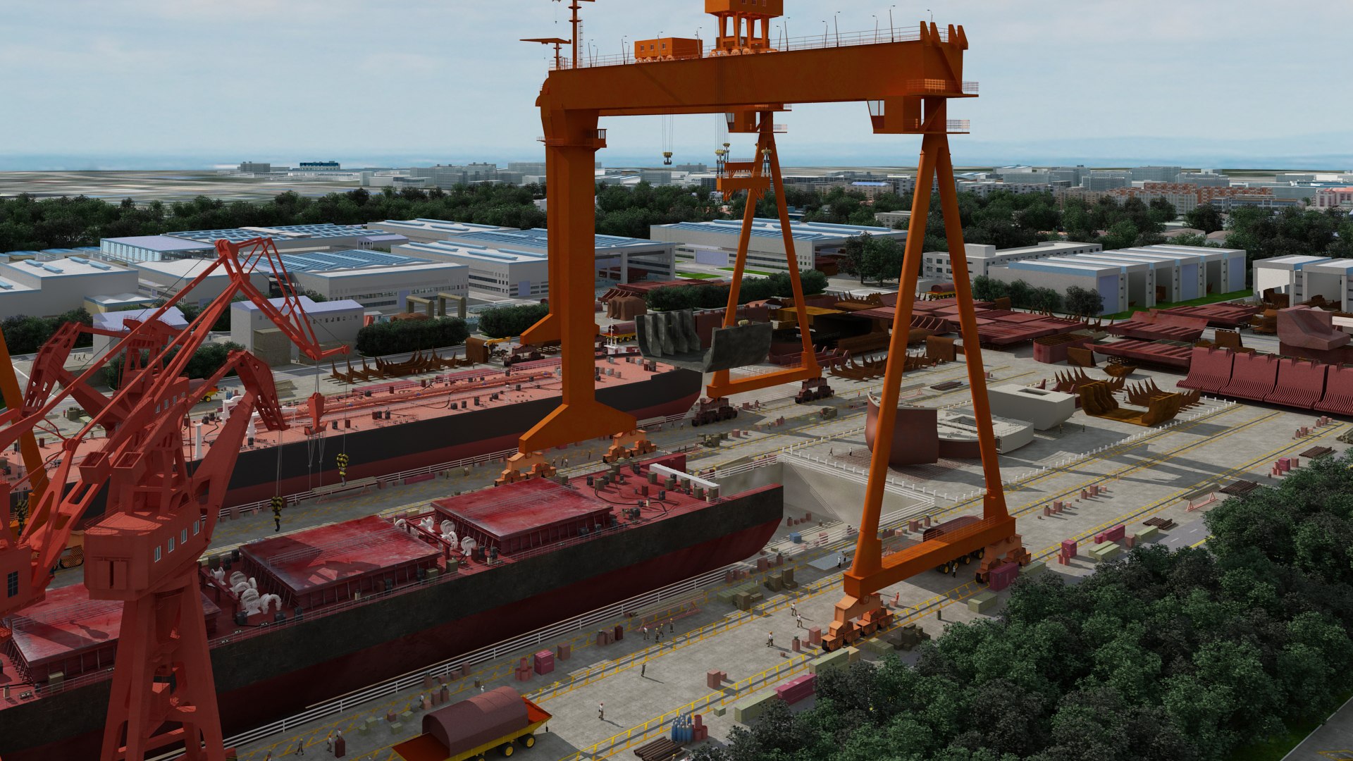 3D Shipyard Harbor 01 Model - TurboSquid 2077982