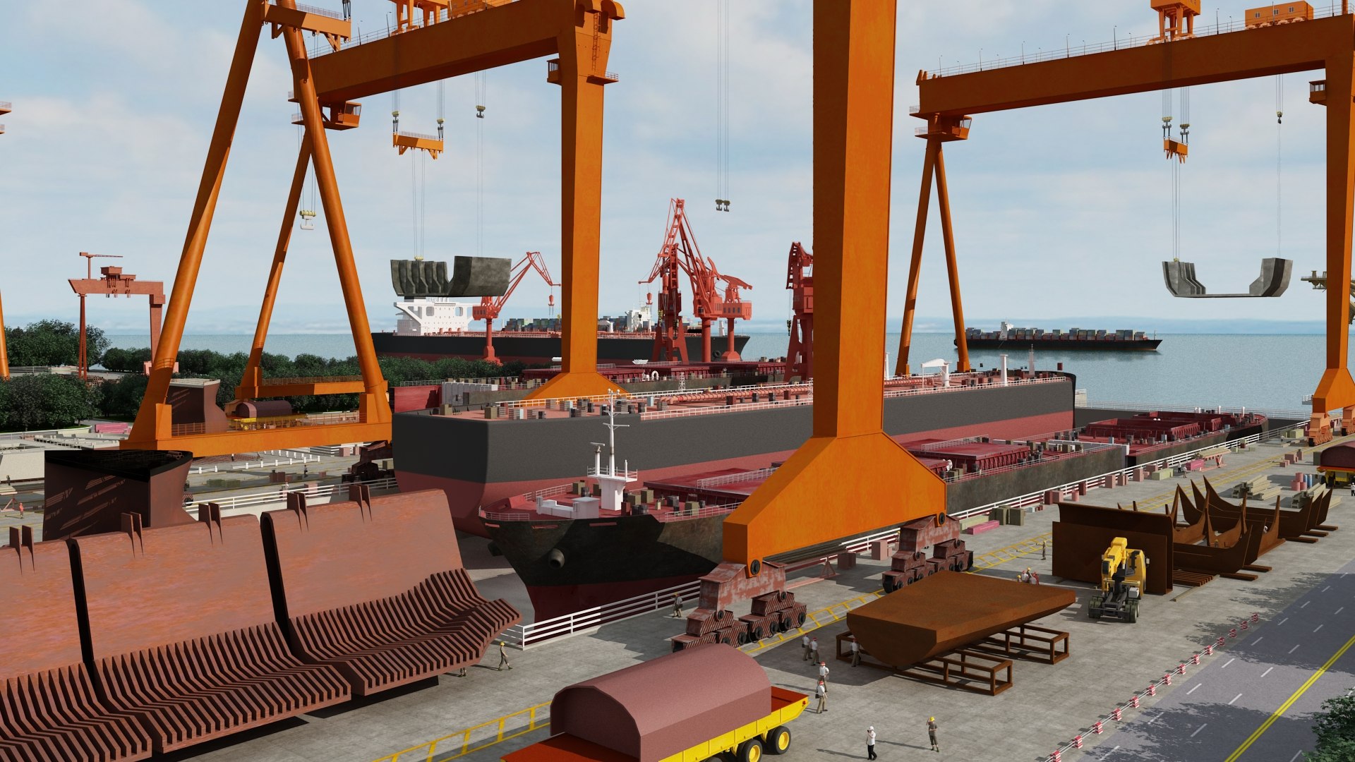 3D Shipyard Harbor 01 Model - TurboSquid 2077982