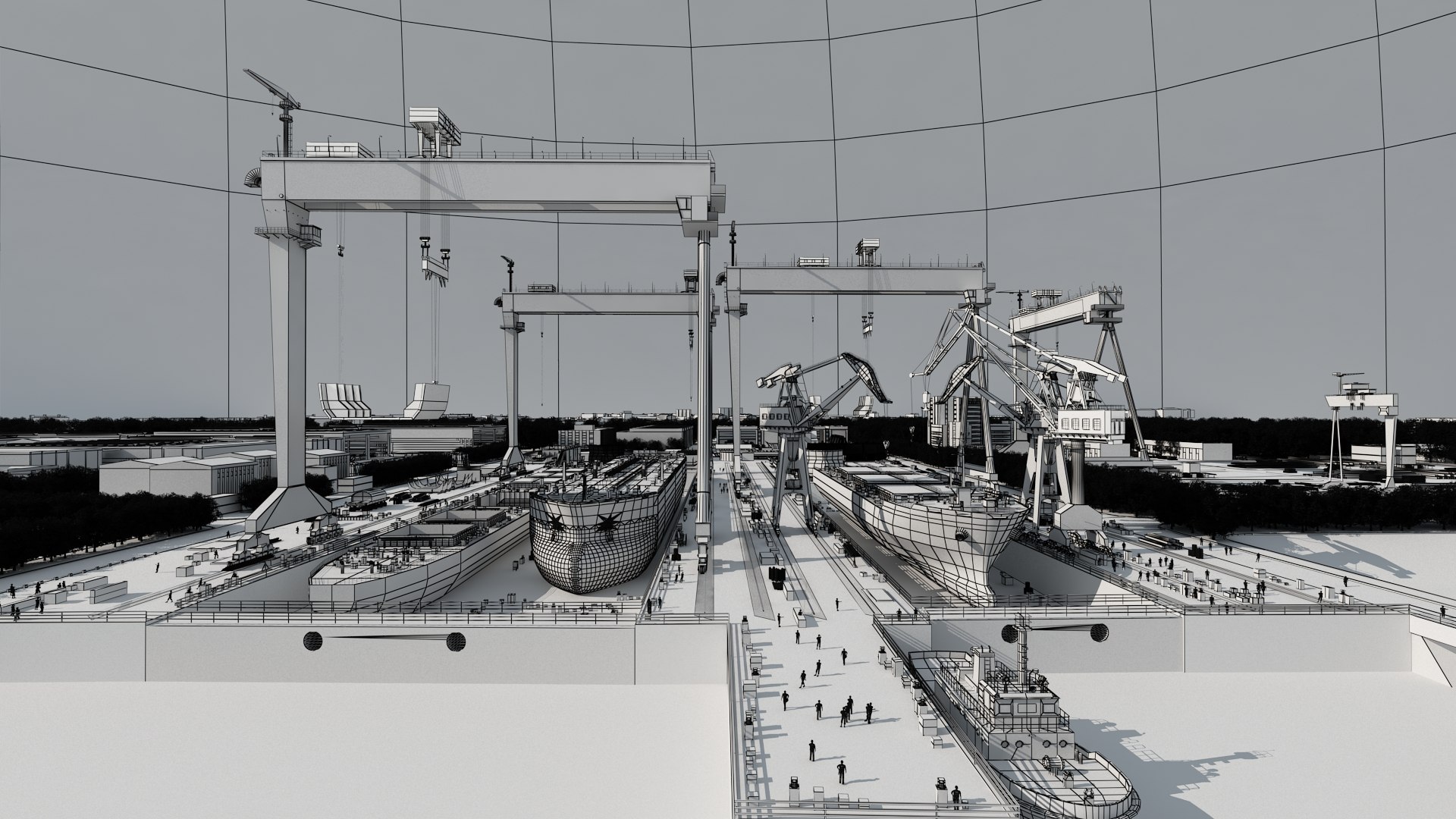 3D Shipyard Harbor 01 Model - TurboSquid 2077982