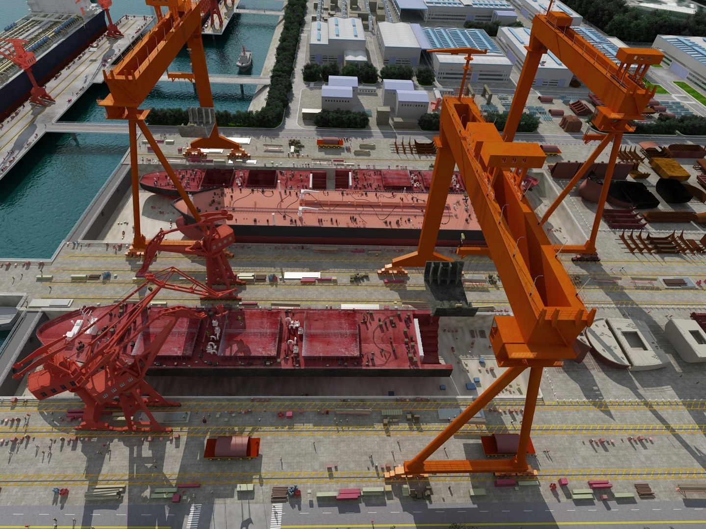 3D Shipyard Harbor 01 Model - TurboSquid 2077982