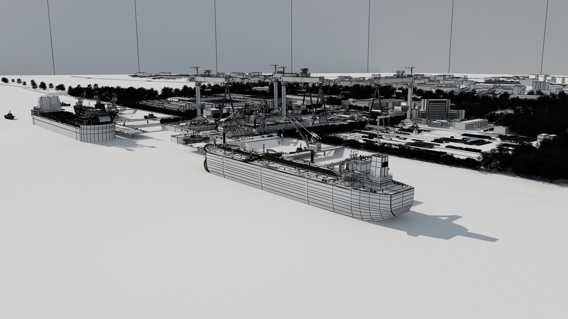 3D Shipyard Harbor 01 Model - TurboSquid 2077982