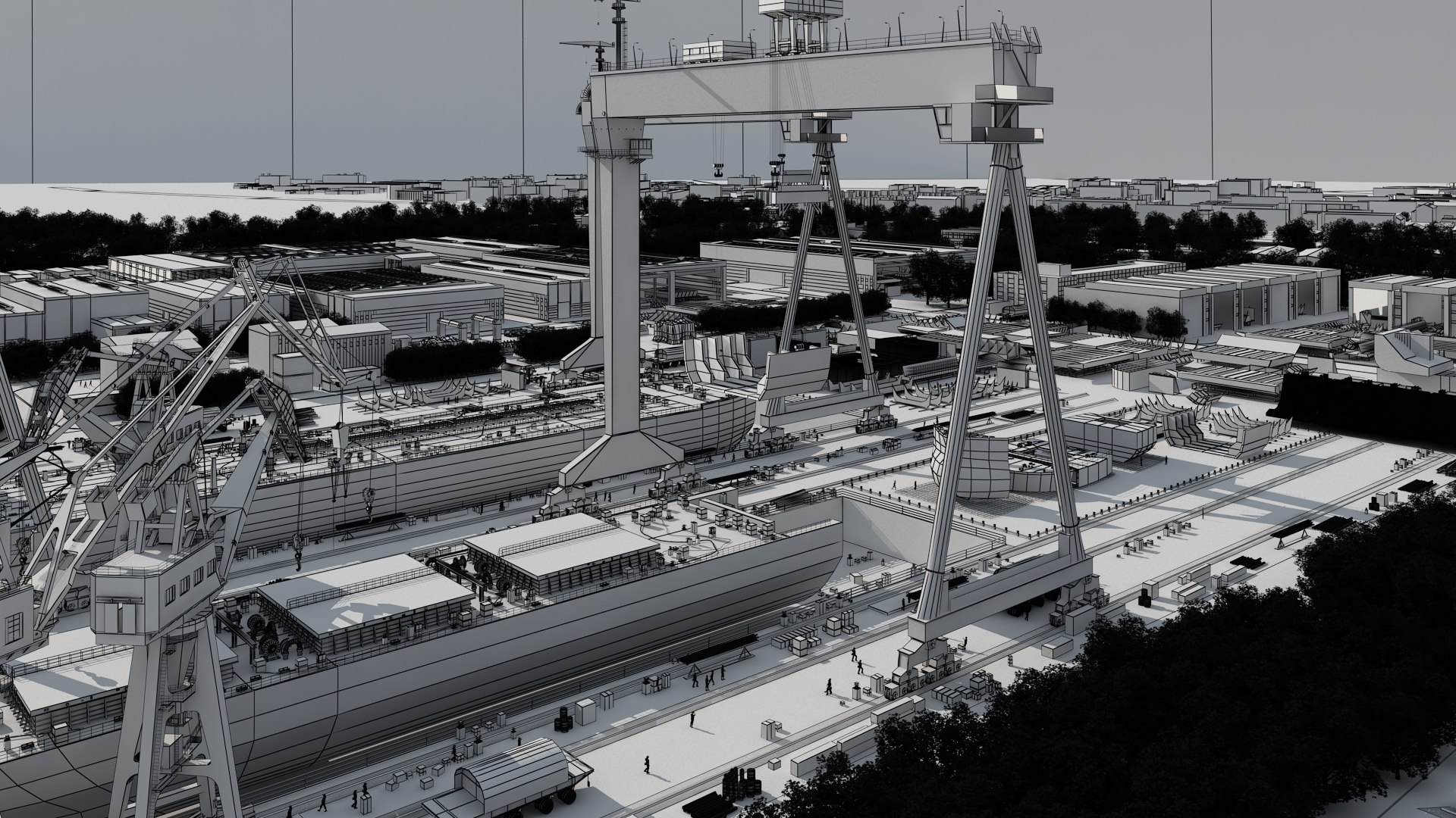 3D Shipyard Harbor 01 Model - TurboSquid 2077982