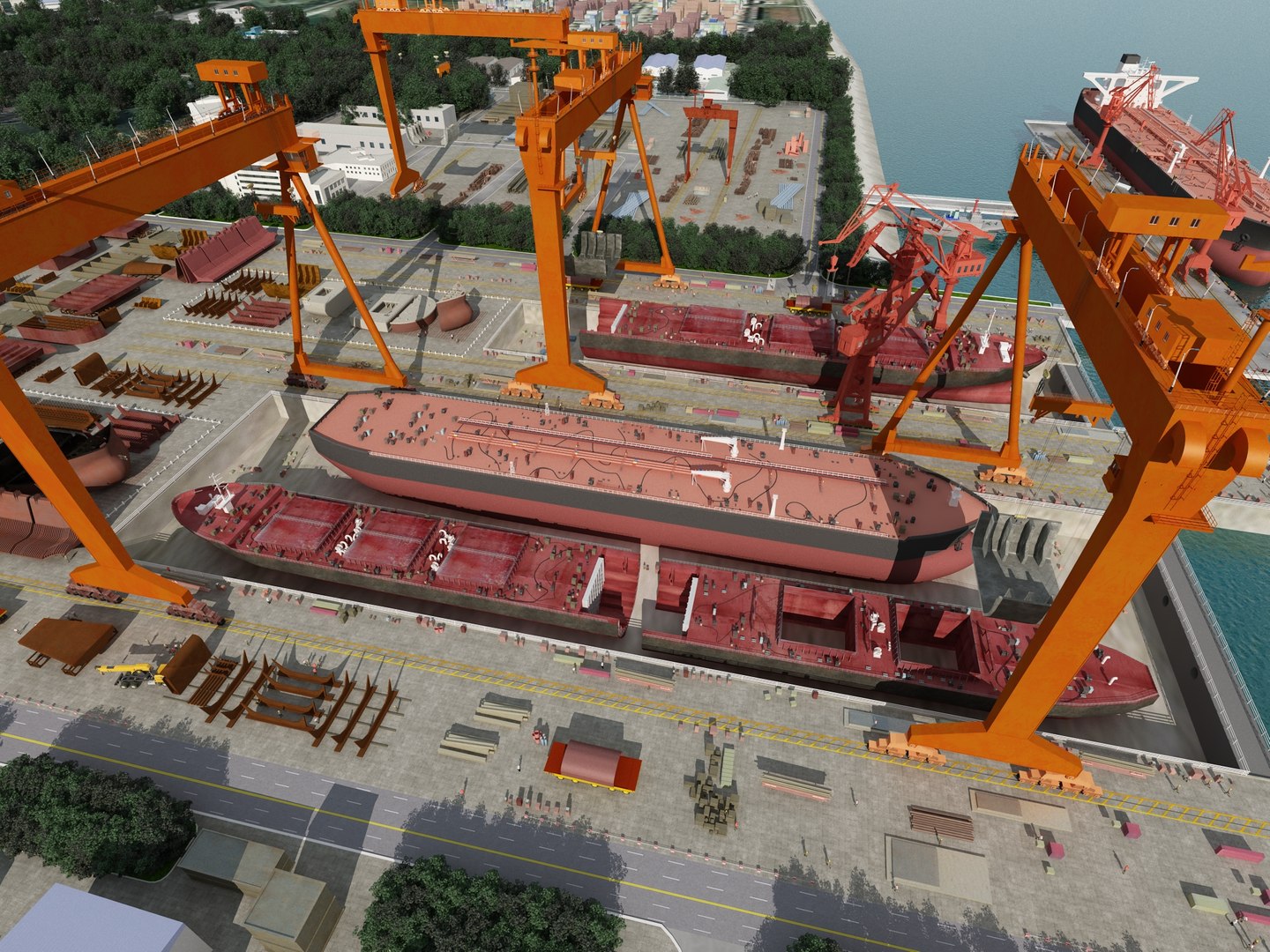 3D Shipyard Harbor 01 Model - TurboSquid 2077982