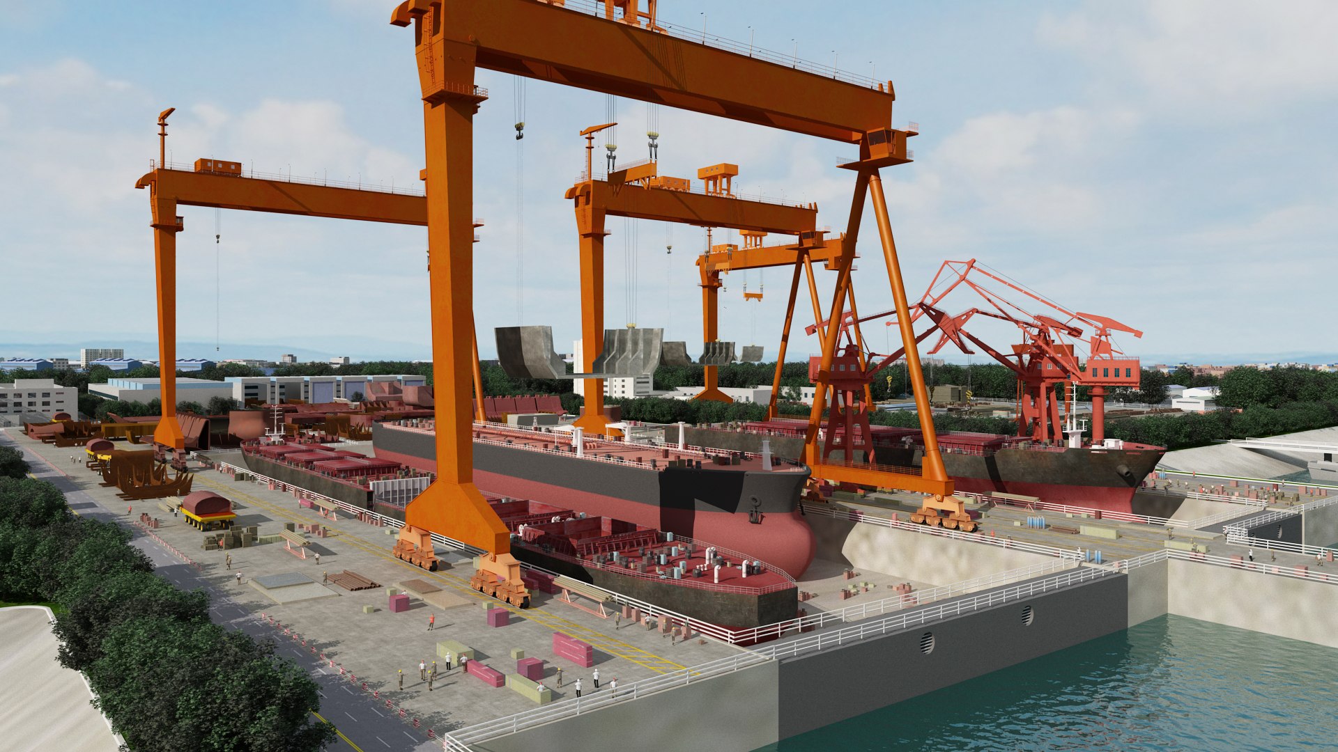 3D Shipyard Harbor 01 Model - TurboSquid 2077982