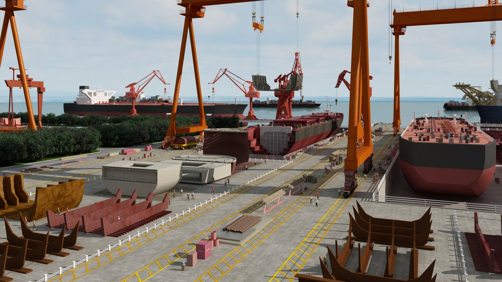 3D Shipyard Harbor 01 Model - TurboSquid 2077982