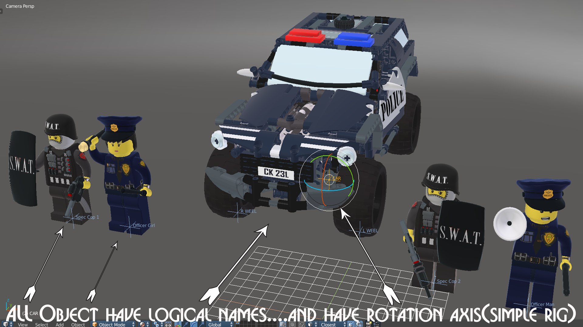 Lego Cop Car 3D - TurboSquid 1346809