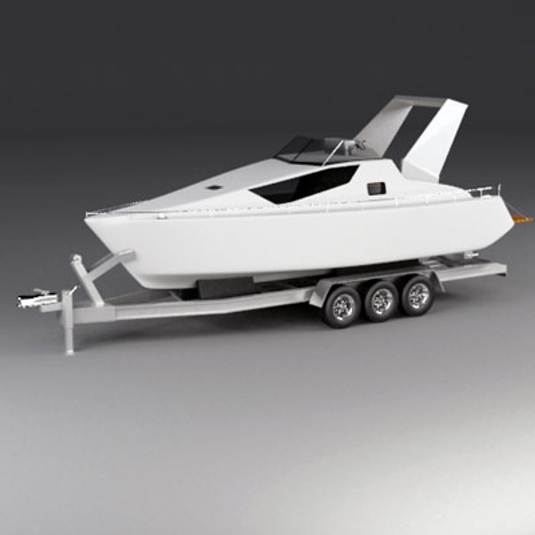 Suv Boat Trailer Motorboat 3d Model