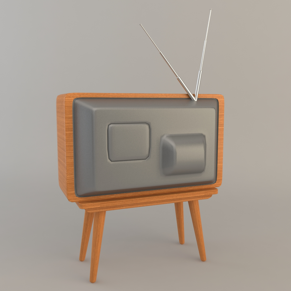 3d retro tv set model