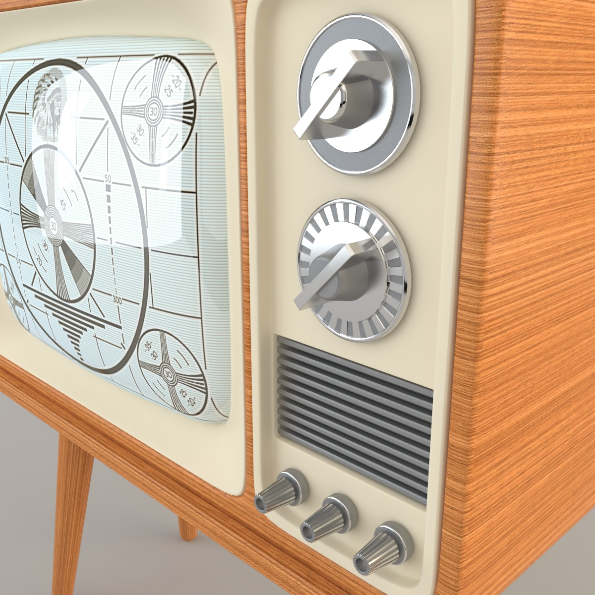 3d retro tv set model