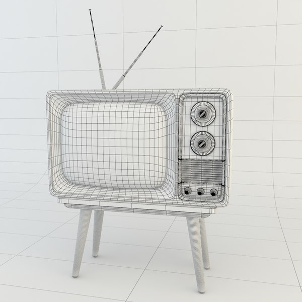 3d retro tv set model