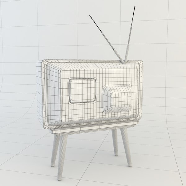 3d retro tv set model