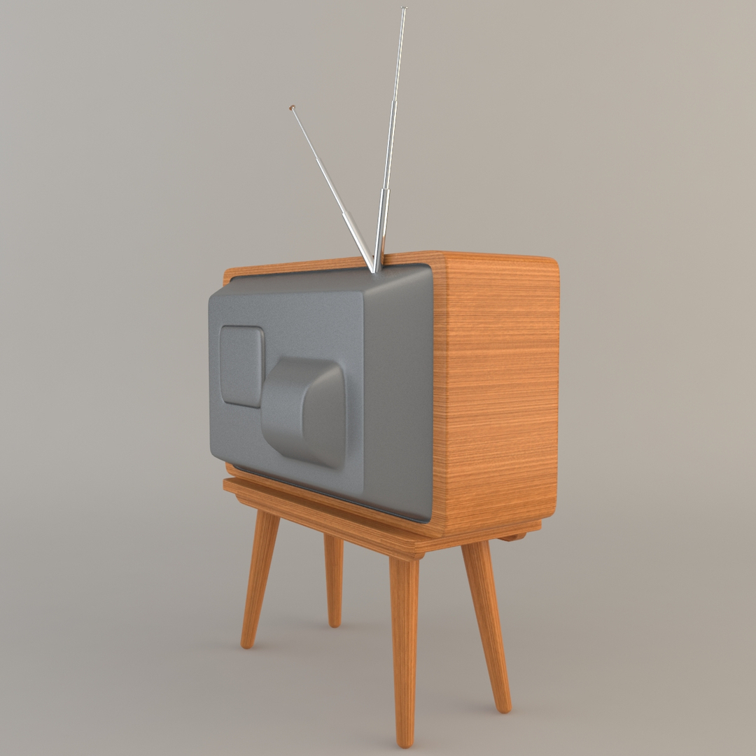 3d retro tv set model